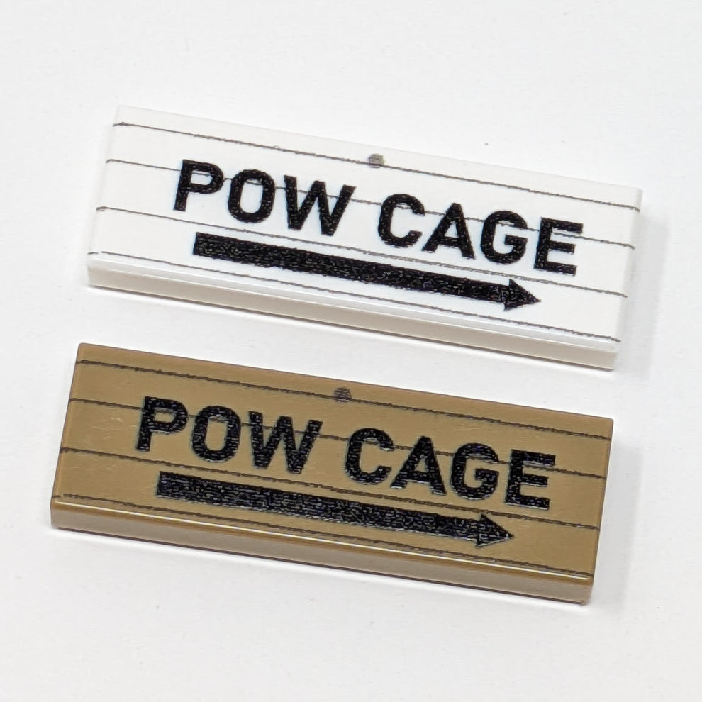 POW Cage Sign - 1x3 Tile – Panzer Bricklabs