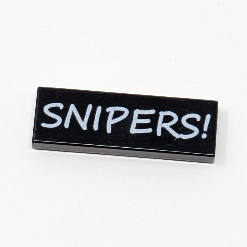 Sniper Warning Sign - 1x3 Tile – Panzer Bricklabs